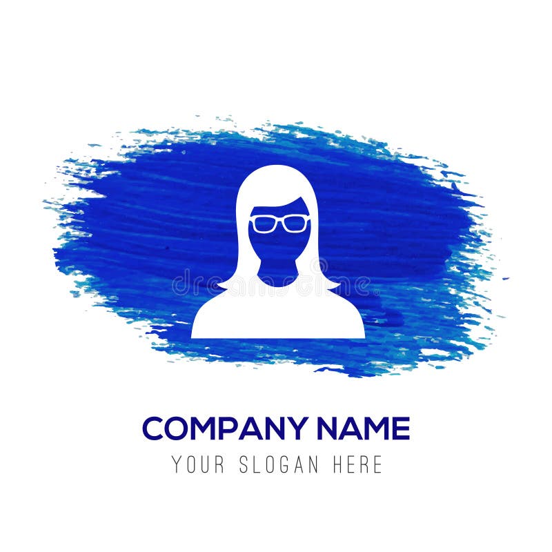 Female User Icon - Blue Watercolor Background Stock Vector ...