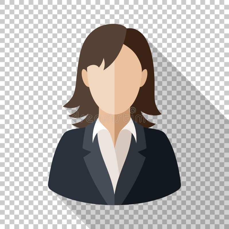 Female User Icon in Flat Style on Transparent Background Stock Vector ...