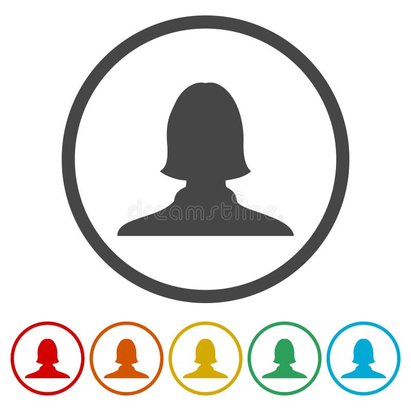 Female user icon stock vector. Illustration of head - 129518865