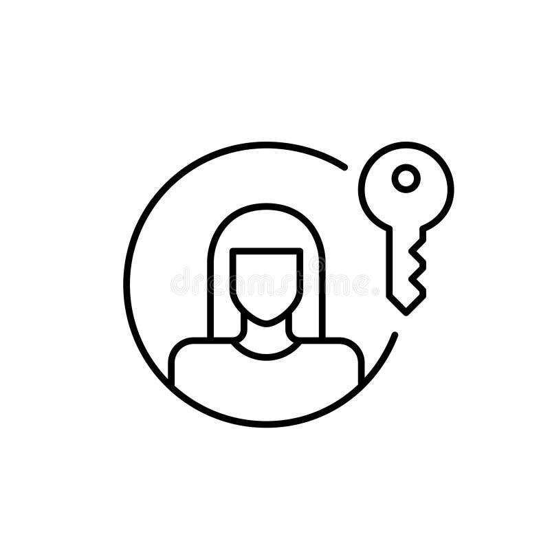 Female User Profile Picture with Key. Secure Login Methods and ...