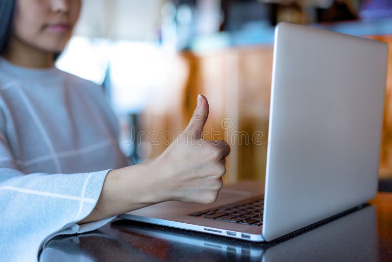 Female using laptop stock image. Image of connaction - 70162083