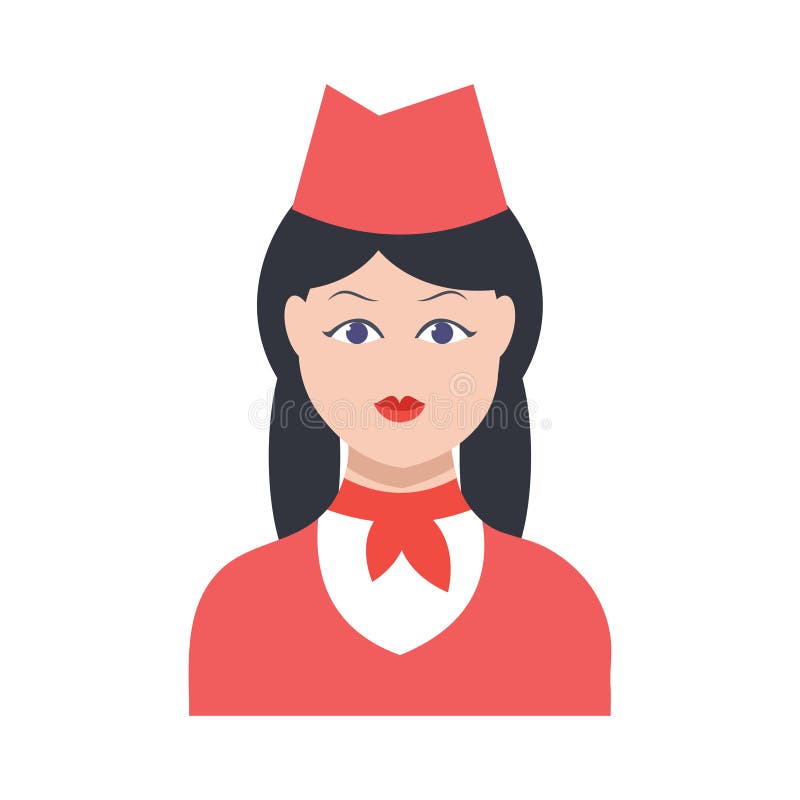 Female Vector Flat Color Icon Stock Vector - Illustration of isolated ...