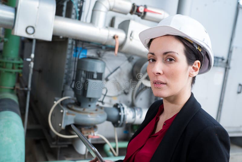 Female Vessel System Engineer Stock Image - Image of marine, machine ...