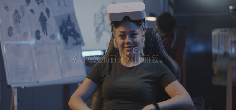 Female Video Game Developer Portrait Stock Image - Image of developer ...