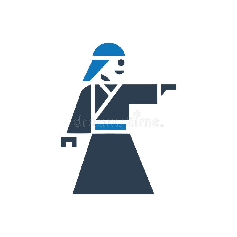 Female Warrior Pointing Icon Stock Vector - Illustration of vector ...