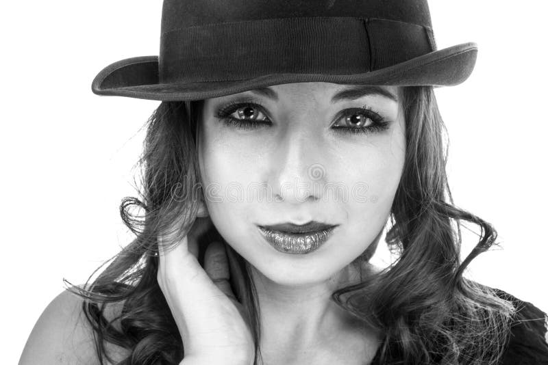 Female weared black hat stock photo. Image of caucasian - 27916562