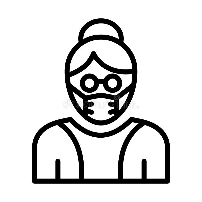 Female Wearing Mask Vector Icon Which Can Easily Modify or Edit Stock ...