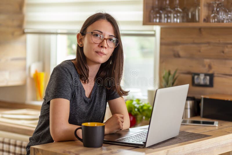 Female Web Designer Working in Home Office Stock Photo - Image of ...