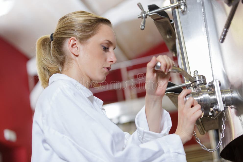 Female Winery Technician in Laboratory Stock Image - Image of person ...