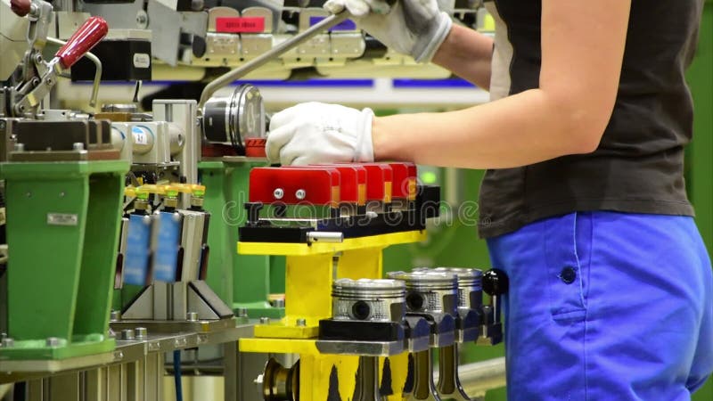 Female Worker Assemble a Car Engine Stock Footage - Video of woman ...