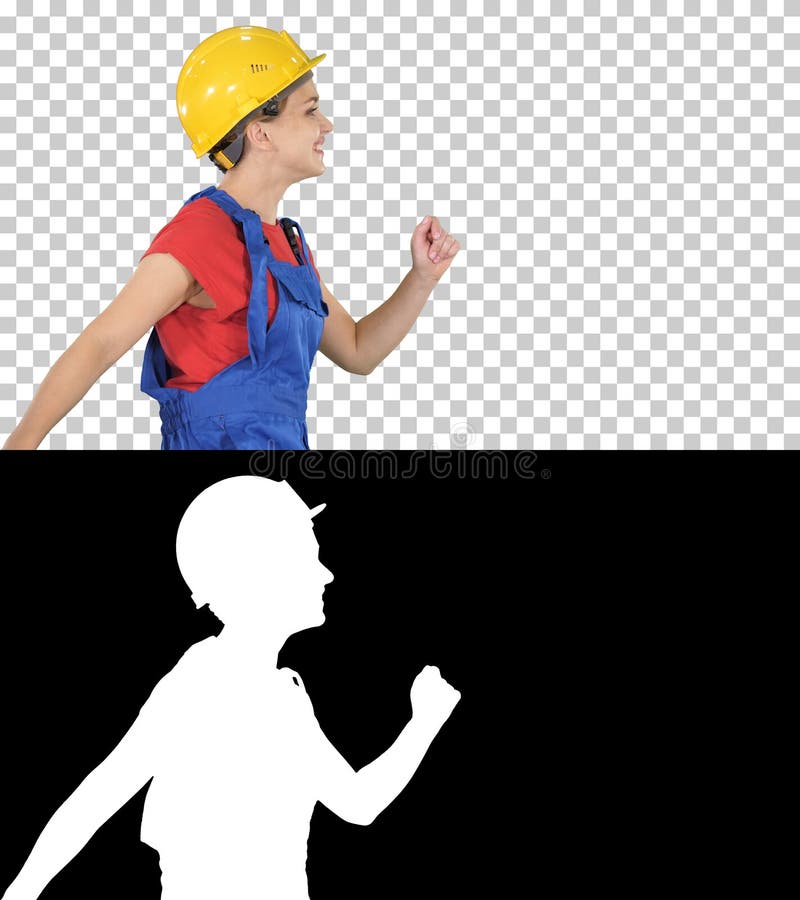 Walking Construction Worker. Stock Image - Image of caucasian, isolated ...