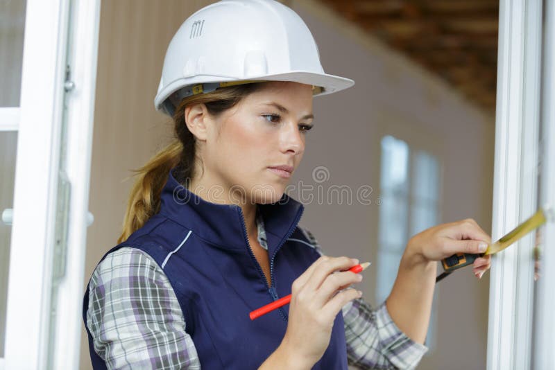 206 Female Worker Measure Window Stock Photos - Free & Royalty-Free ...