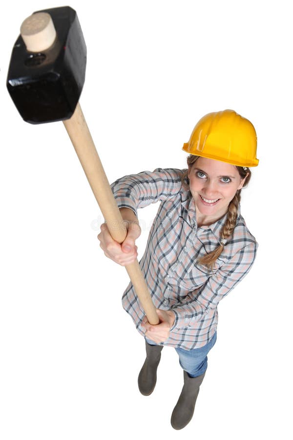 Pretty Girl Sledge Hammer Stock Photos - Free & Royalty-Free Stock ...