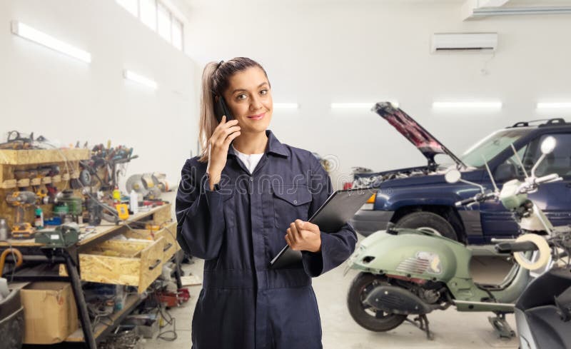 Female Worker Using a Mobile Phone Stock Image - Image of smartphone ...