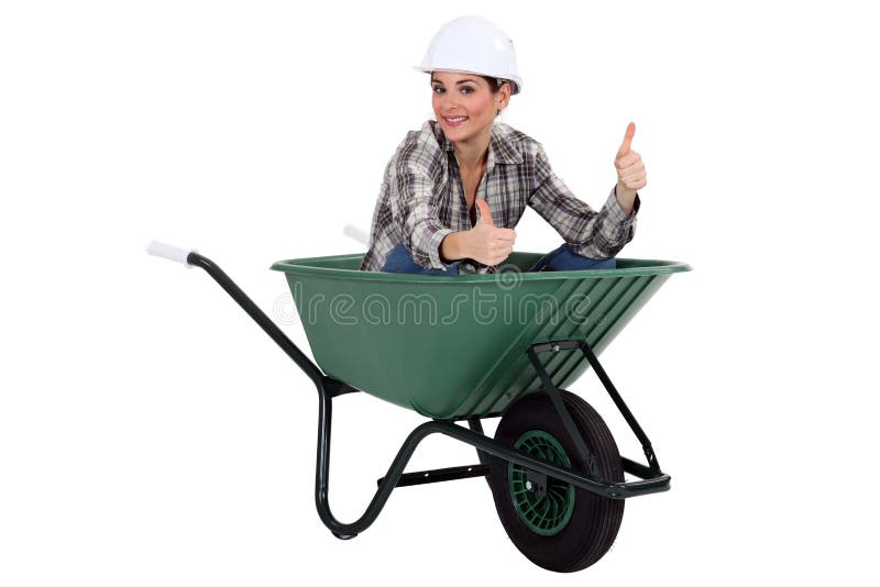 Worker with wheelbarrow stock photo. Image of construction - 5464404
