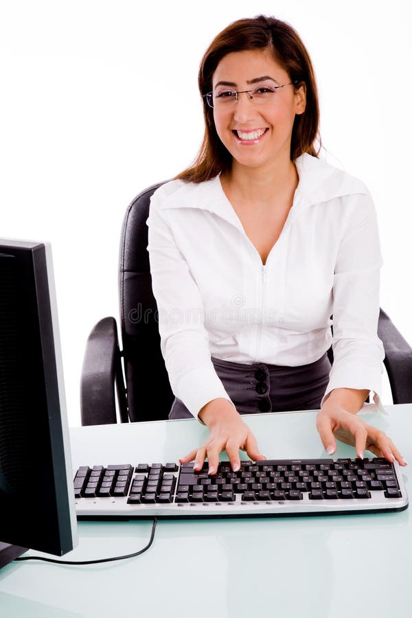 Female Working With Her Laptop Outdoors Stock Image - Image of ...