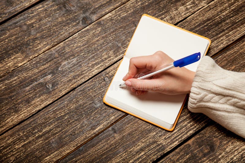 Female Hand Writing Something To Notebook Stock Photos - Free & Royalty ...