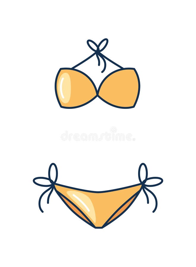 Female Yellow Bikini Summer Clothes Stock Vector - Illustration of ...