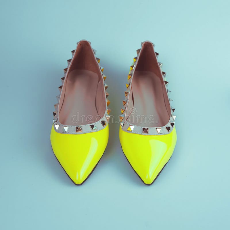 Female yellow shoes stock image. Image of high, accessory - 82845049