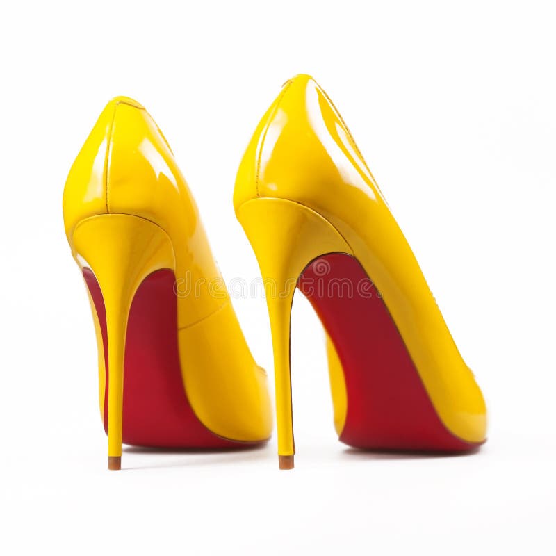 Female yellow shoes stock image. Image of style, pair - 82844725