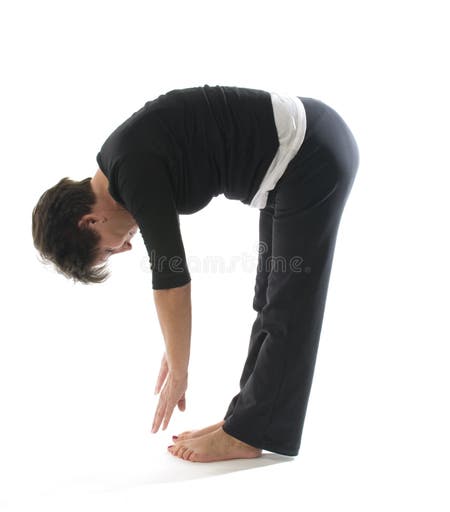 Female Yoga Position Toe Touch Hamstring Stretch Stock Photo - Image of ...