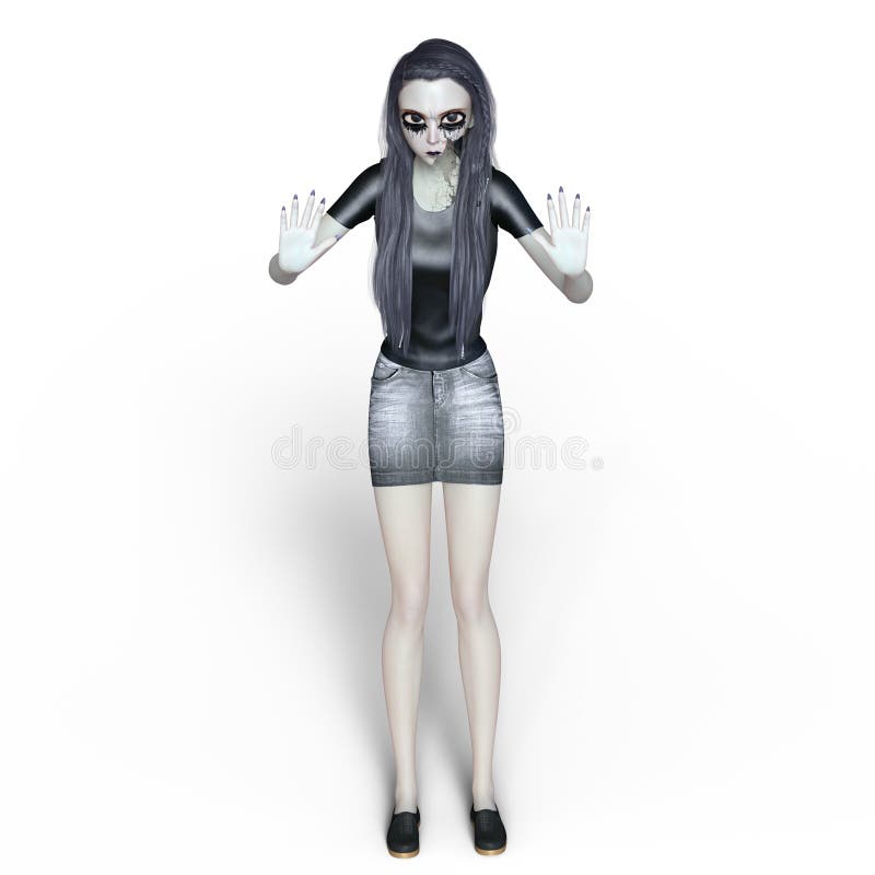 Female zombie stock illustration. Illustration of horror - 96854763