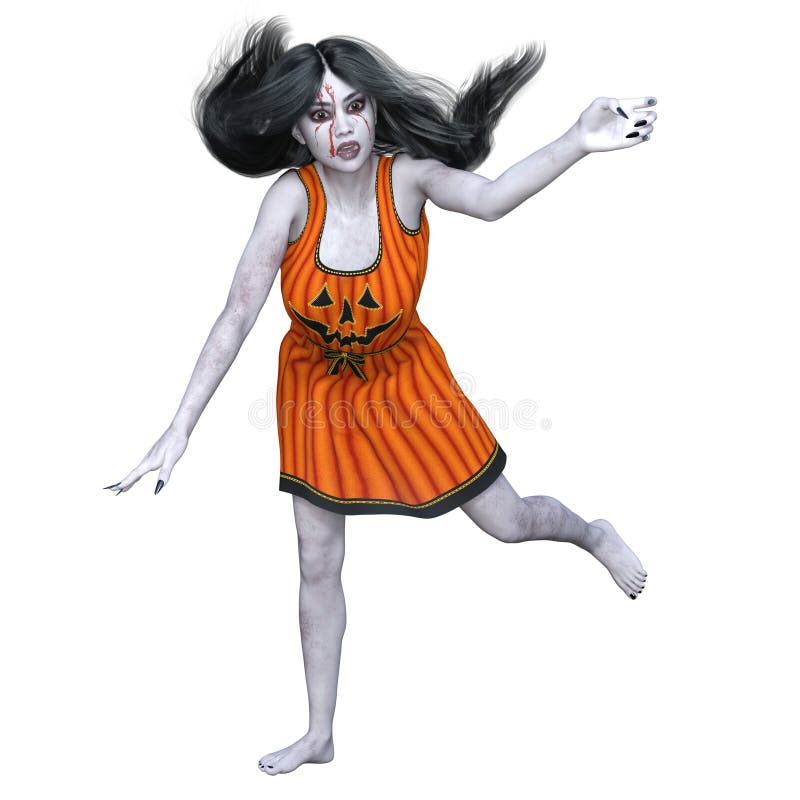 Female zombie stock illustration. Illustration of bone - 60465377