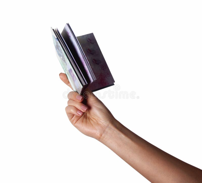 A Femalewoman Hand Hold a Emptyblank Bookdiary, Note Cover Isolated ...