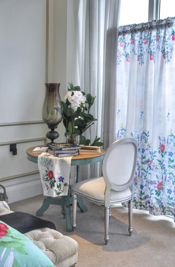 Romantic Feminine Flora Side Table Stock Photo - Image of decoration ...