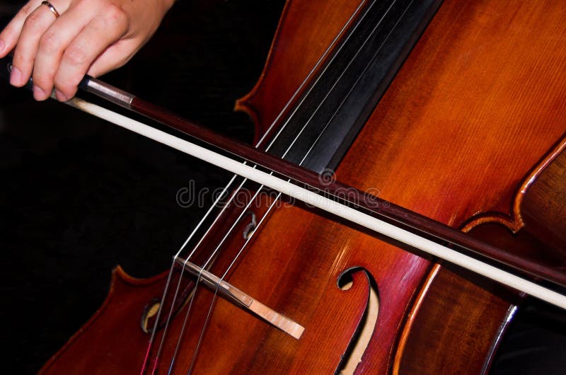 Feminine Hands Playing Cello Stock Photo - Image of concerto ...