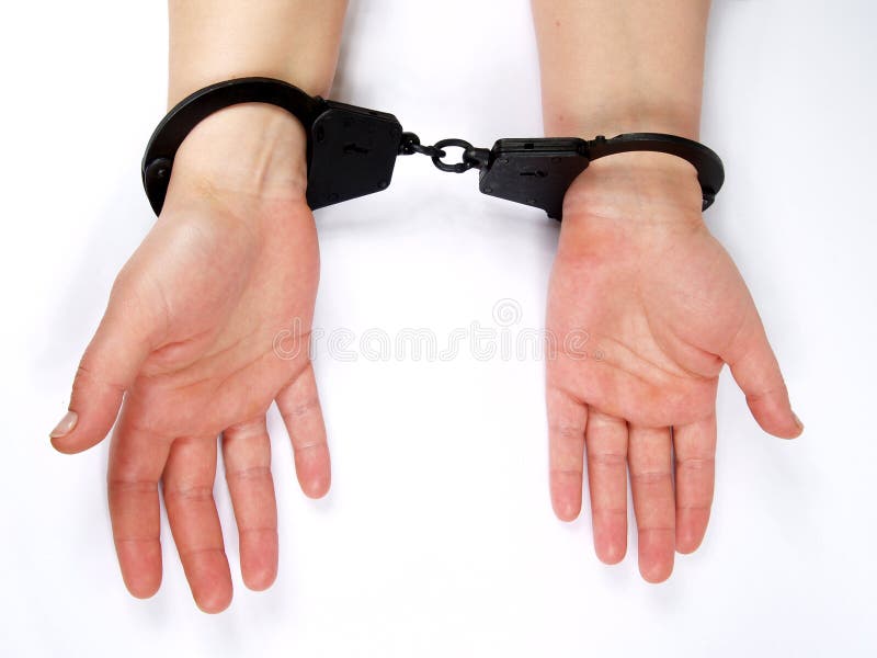 Feminine Hands Shackled in Manacles Stock Image - Image of iron ...
