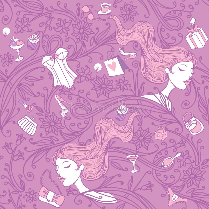 Feminine pattern stock vector. Illustration of modern - 20424610