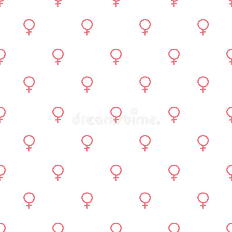 Feminine Symbol Seamless Doodle Pattern, Vector Illustration Stock ...