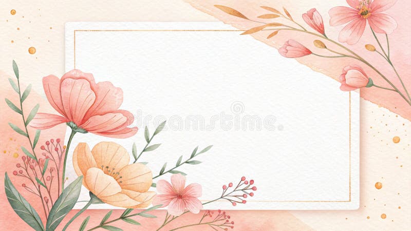 Feminine Themes Border with Paper Texture and Blush Sunset Palette ...