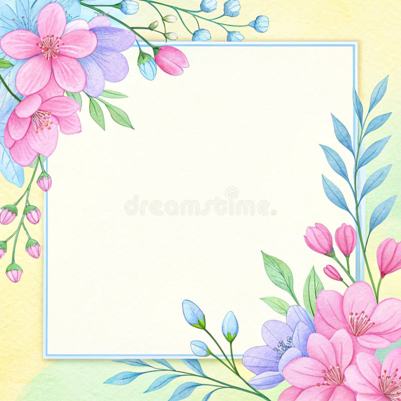 Feminine Themes Border with Paper Texture and Candyland Palette Stock ...