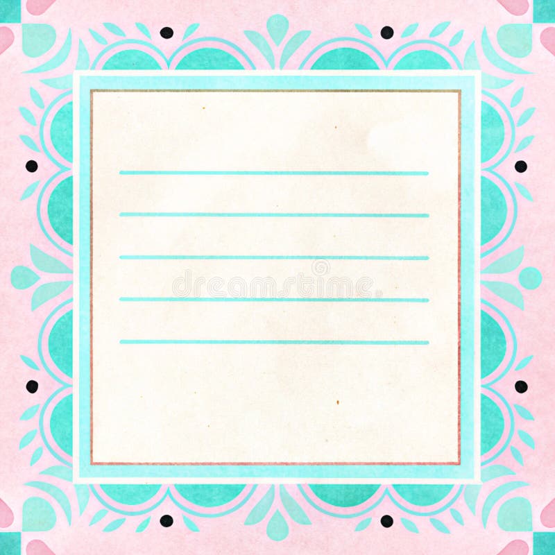 Feminine Themes Border with Paper Texture and Soft Breeze Palette Stock Photo - Image of layout ...