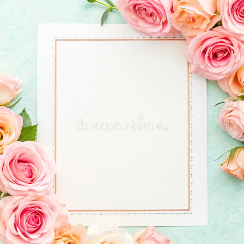 Feminine Themes Border with Paper Texture and Soft Romance Palette ...