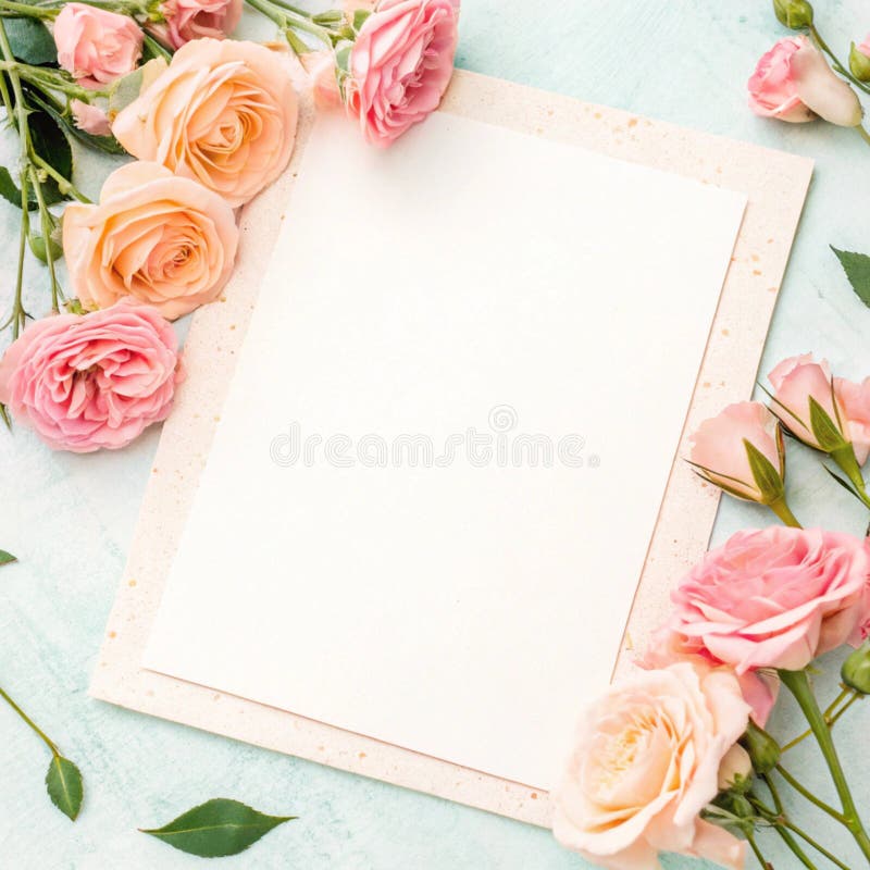 Feminine Themes Border with Paper Texture and Soft Romance Palette ...