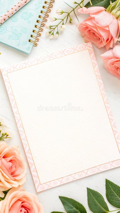 Feminine Themes Border with Paper Texture and Soft Romance Palette ...