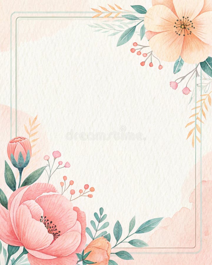Feminine Themes Border with Paper Texture and Soft Romance Palette ...