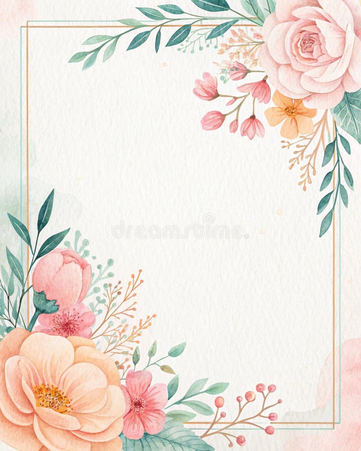 Feminine Themes Border with Paper Texture and Soft Romance Palette ...
