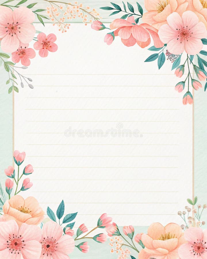 Feminine Themes Border with Paper Texture and Soft Romance Palette ...