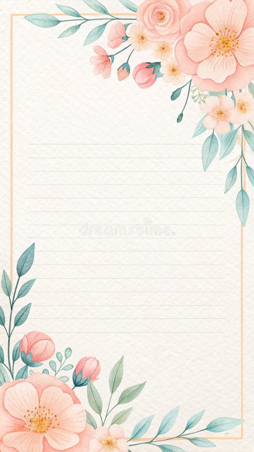 Feminine Themes Border with Paper Texture and Soft Romance Palette ...