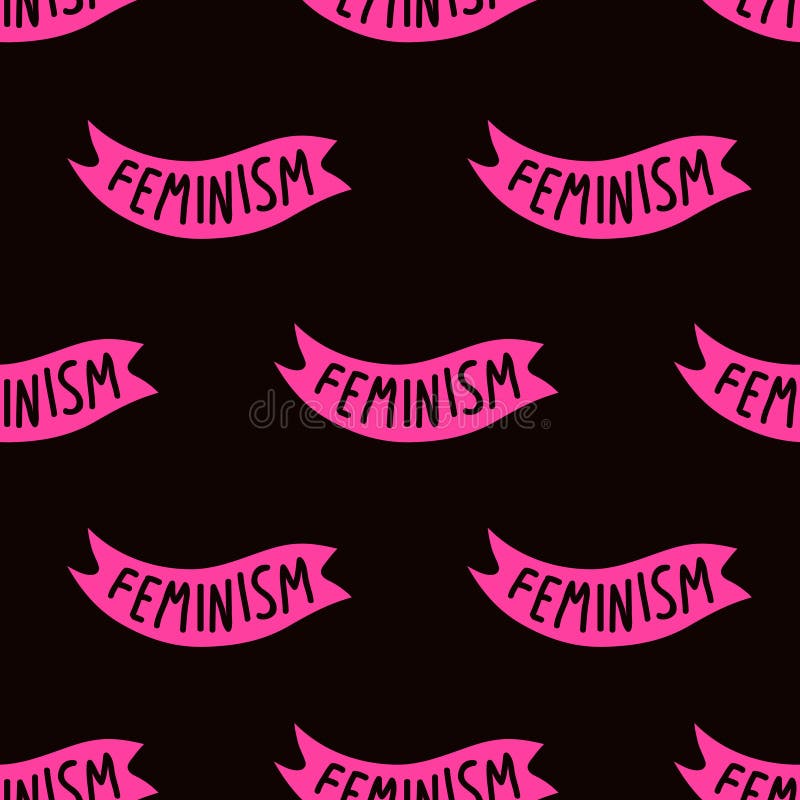 Feminism Seamless Doodle Pattern, Vector Illustration Stock ...