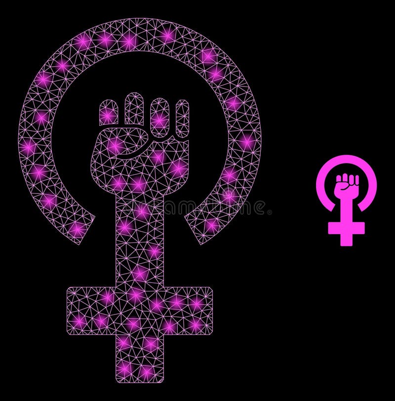 Feminism Symbol - Bright Web Net with Light Spots Stock Vector ...