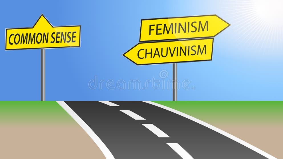 Feminisme en chauvinisme vector illustratie. Illustration of opstand ...