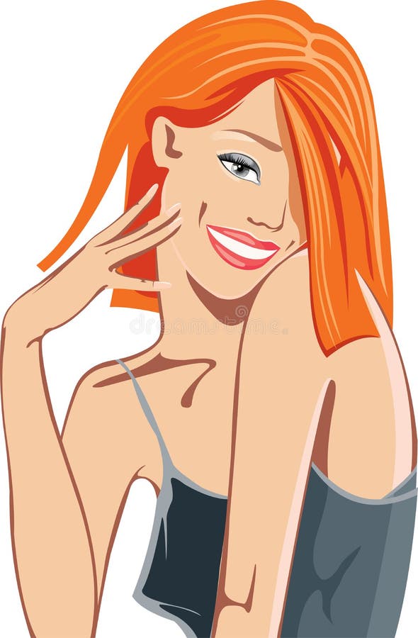 Expression Faciale D'une Femme Rousse - Souriante Illustration de ...