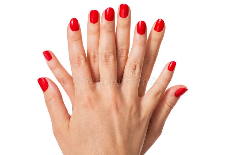 Femme Avec De Beaux Ongles Rouges Manicured Photo stock - Image du mode ...