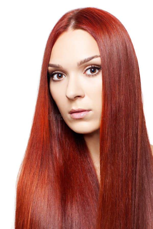 Femme Nue Avec De Longs Cheveux Rouges Photo stock - Image du rouge ...