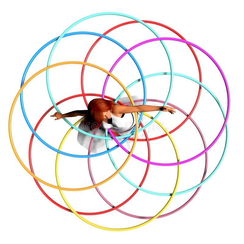 Femme Avec Des Cercles De Danse Polynésienne Illustration Stock - Illustration du tourbillon ...